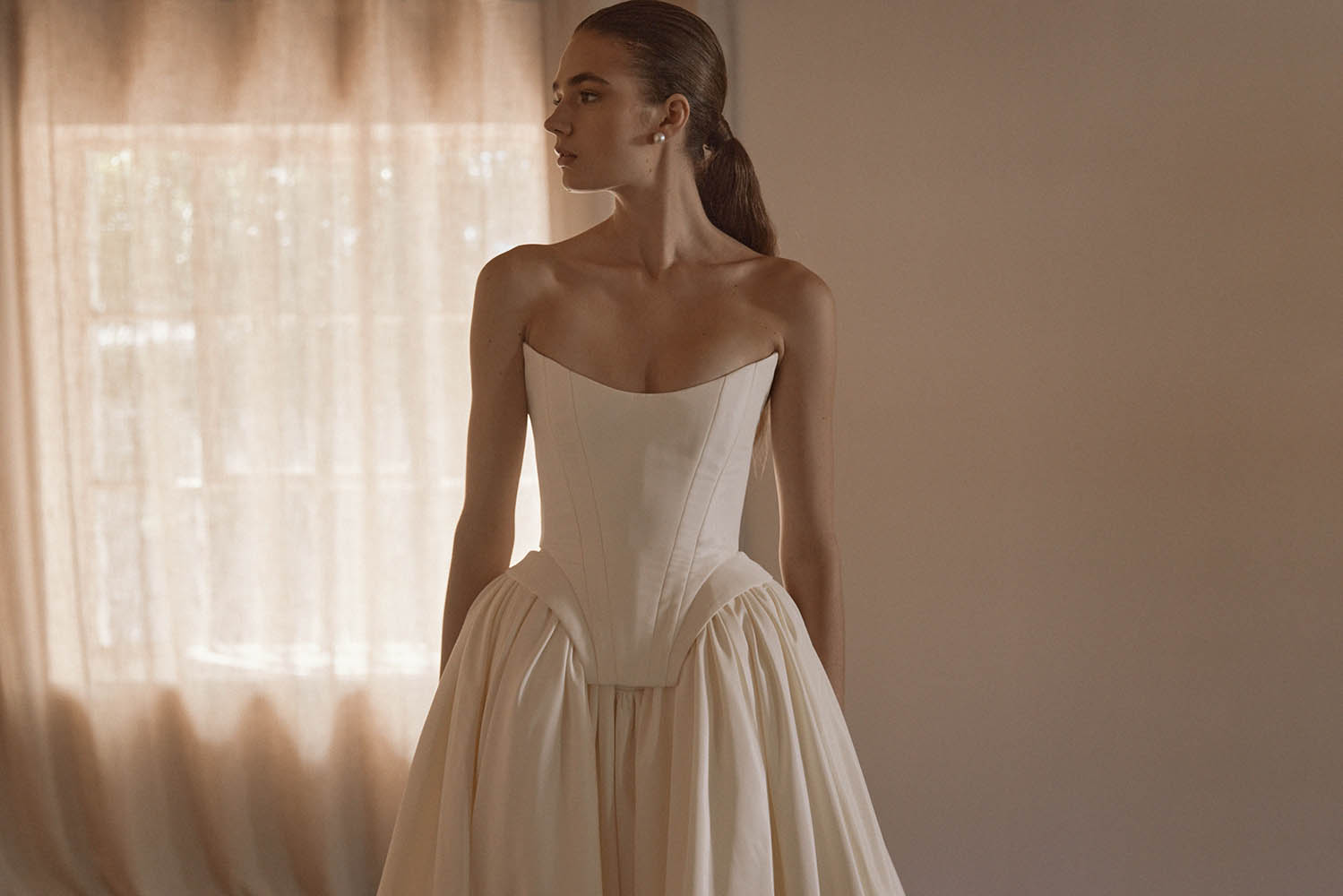 Louis Corset & Skirt With Draping Panel - Vagabond Bridal - Wedding and ...